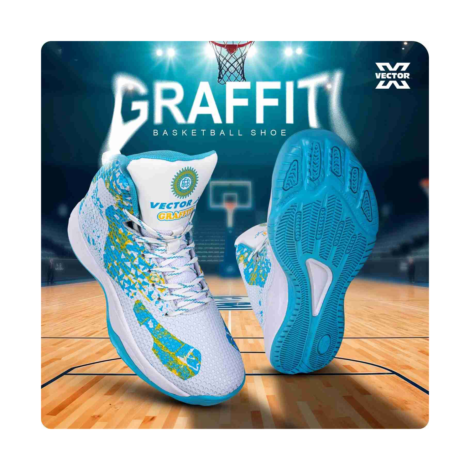 Vector X Graffiti 3D Texture TPU Fusing|Eva Phylon Rubber Sole Stylish