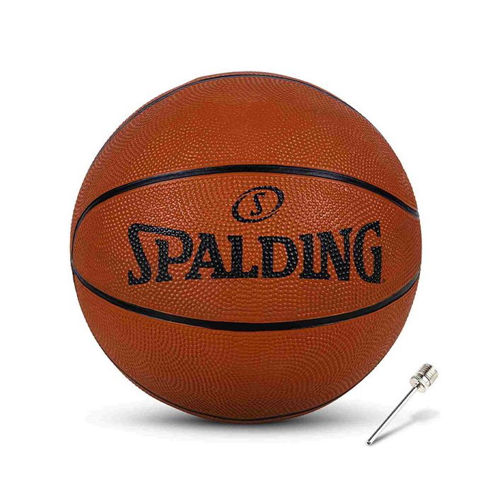 Spalding Logo 29.5" Rubber Moulded Indoor/ Outdoor Basketball + Air Pi ...